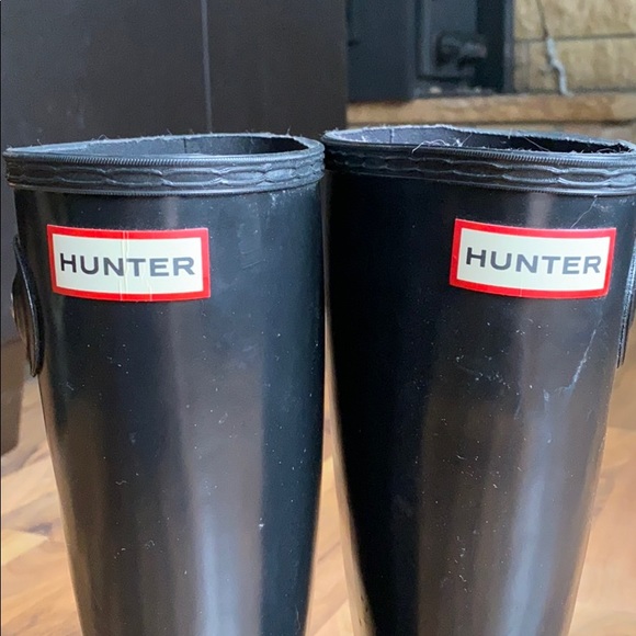 Hunter | Shoes | Glossy Black Hunter Boots | Poshmark